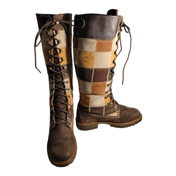 Timberland | Shoes | Vintage Timberland Leather Patchwork Knee High ...